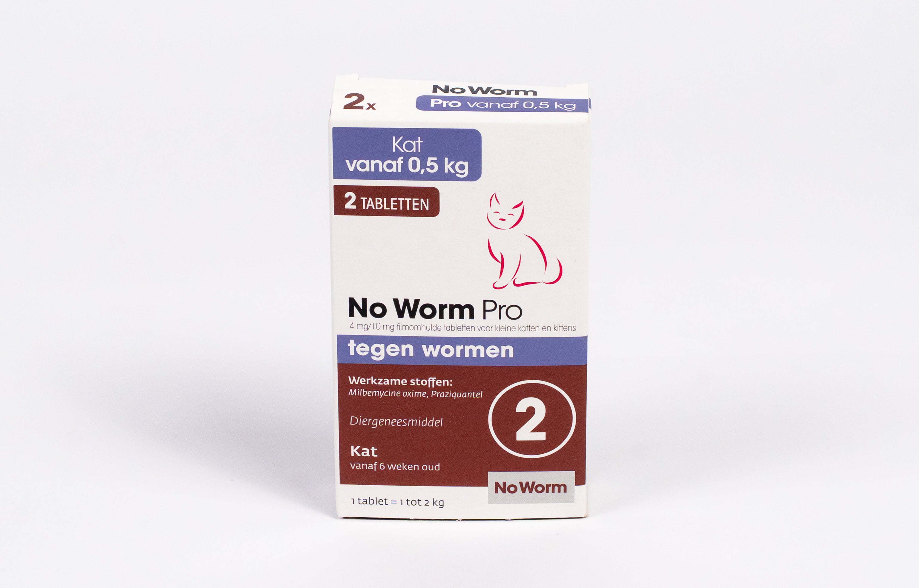 No Worm Pro Kat 0,5-2 kg - 2 Ontwormingstabletten – Alldayspetfood